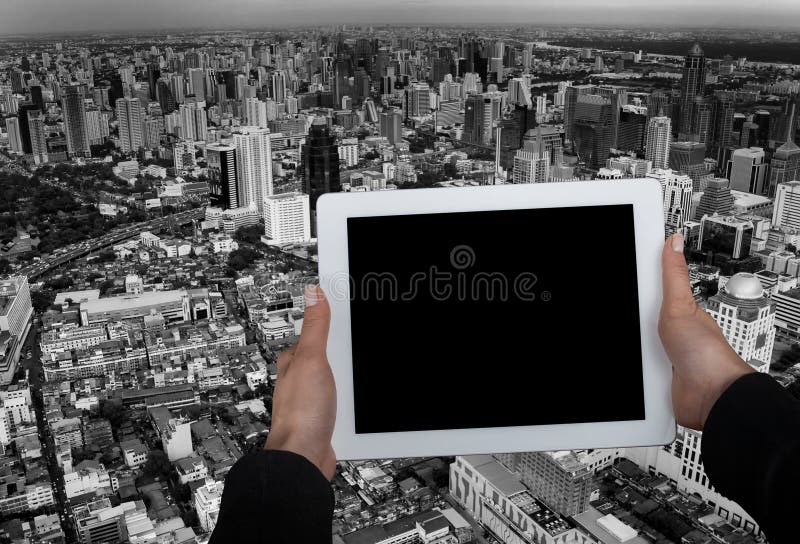 Tablet city stock image. Image of concept, touch, communication - 31797429
