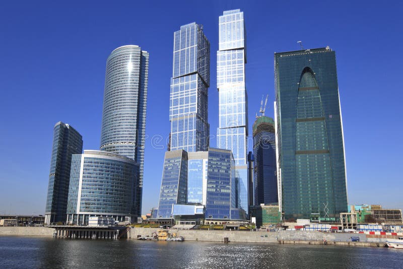 Modern Skyscrapers Business Centre in Moscow, Russia Stock Image ...