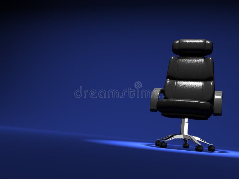 Business Chair on Blue Text Space Stock Illustration - Illustration of ...