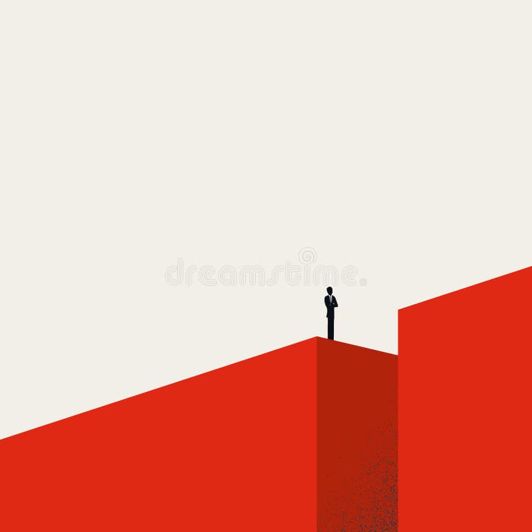 Business Challenge and Solution Vector Concept. Symbol of Risk, Courage ...