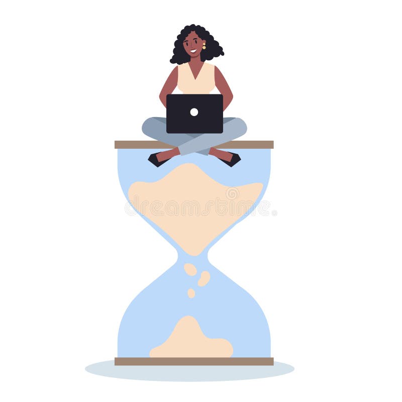 Business Character with a Clock. Work Effectivity and Planning Stock ...