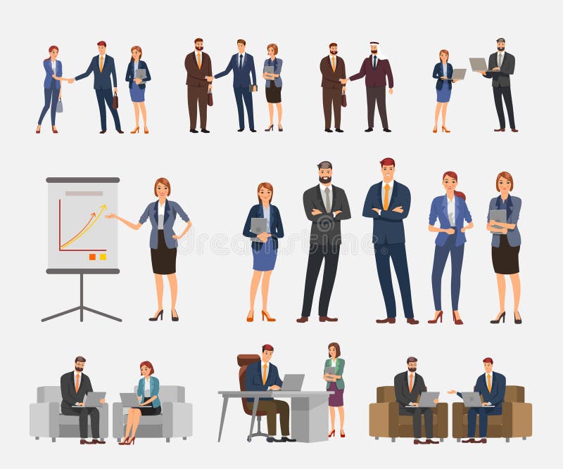 Business Character Design. Action Set Character of Business Stock ...