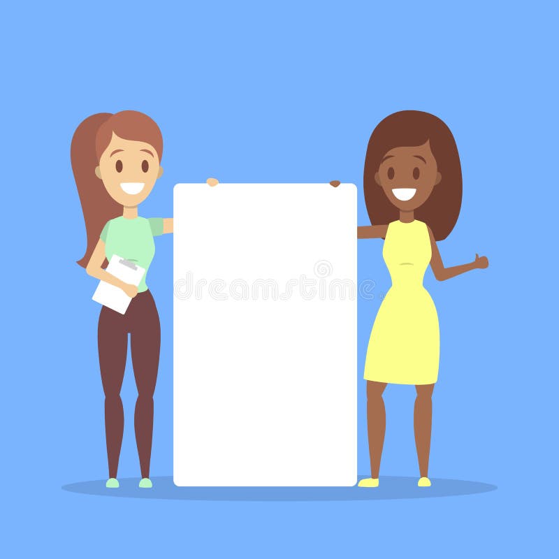 Business Character Standing Behind Blank Paper Sheet. Stock Vector ...