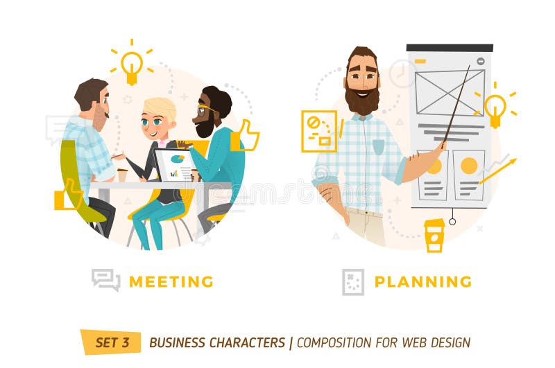 Business Characters in Circle. Stock Vector - Illustration of company ...