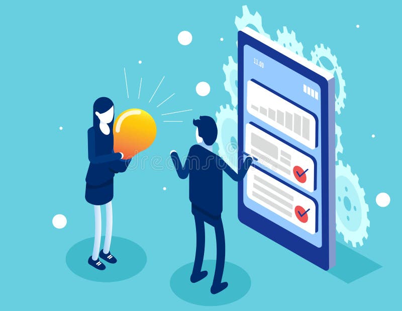 Business Characters Create New Idea. Teamwork and Design Thinking ...