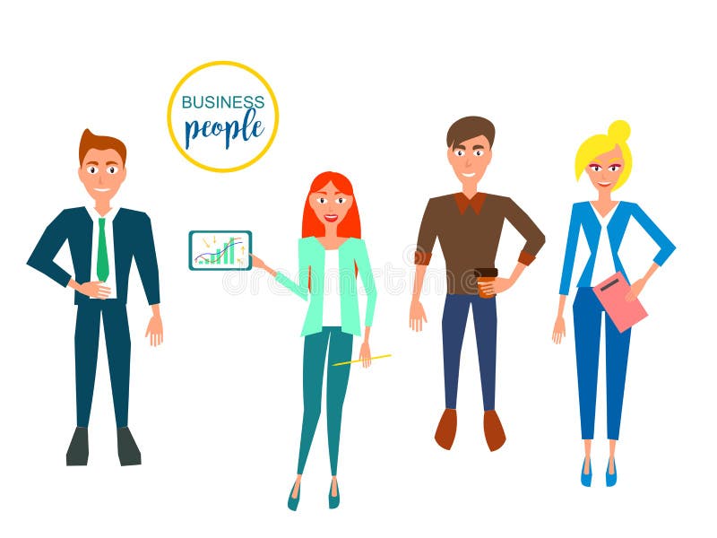Business Characters. Design Set with Employees. Vector Illustration ...
