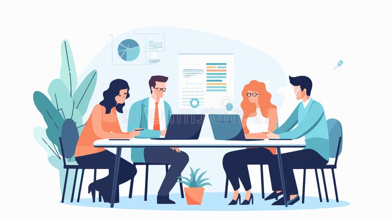 Business Characters Focus Group Work Together Stock Vector ...