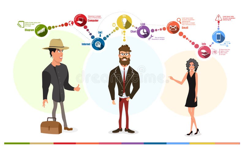 Business Characters with the Leader Stock Vector - Illustration of ...
