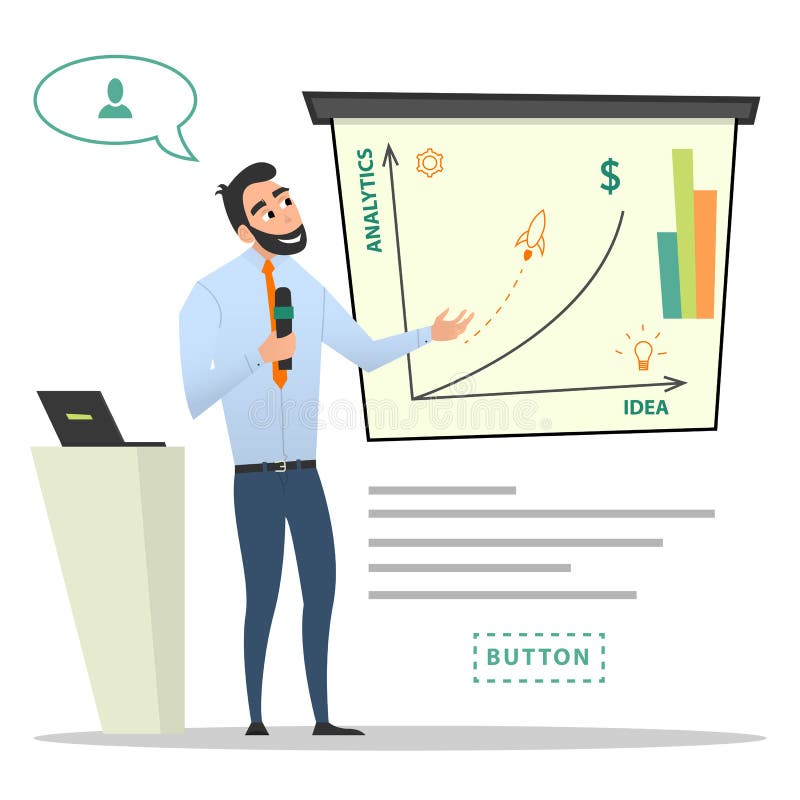 Business Characters. Project Presentation Stock Vector - Illustration ...