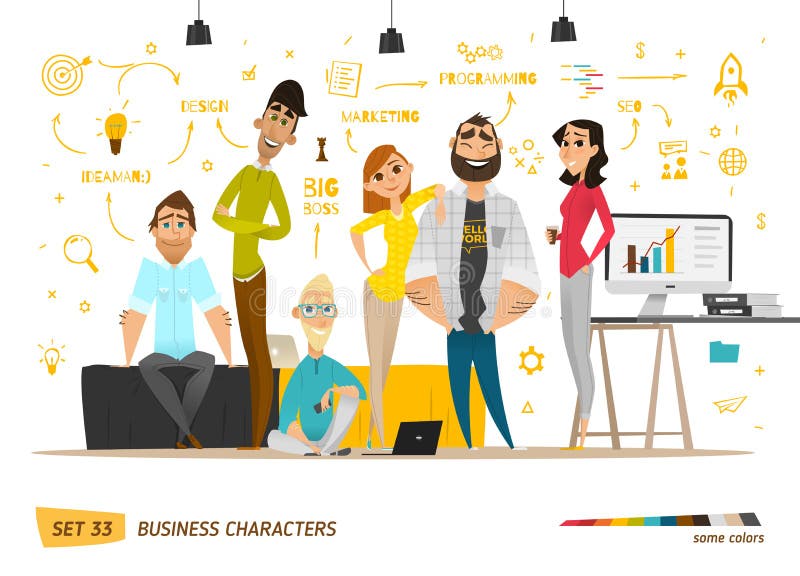 Business characters scene. stock vector. Illustration of director ...
