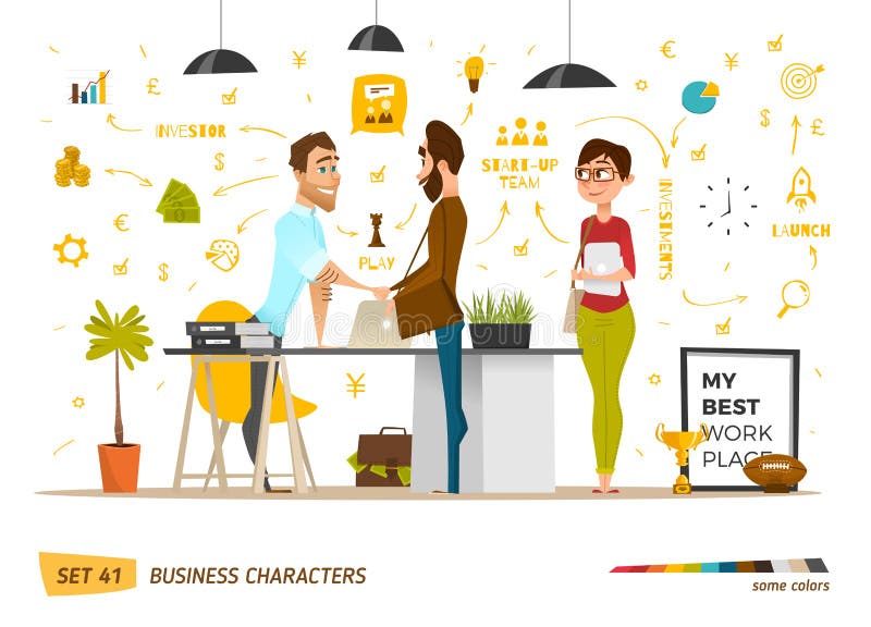 Business characters scene stock vector. Illustration of experience ...
