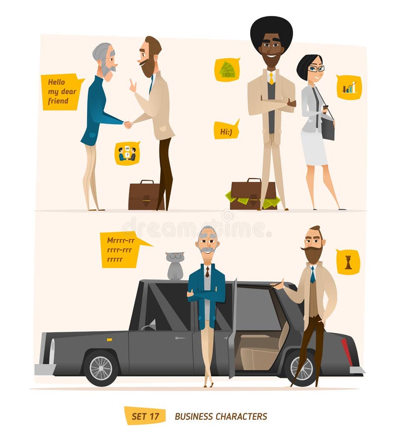 Business characters set stock vector. Illustration of girl - 69526094