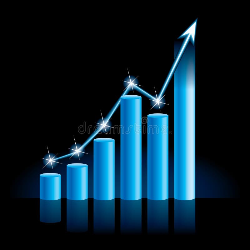 Increase Profit Sales Diagram. Business Chart Growth in Flat Style ...