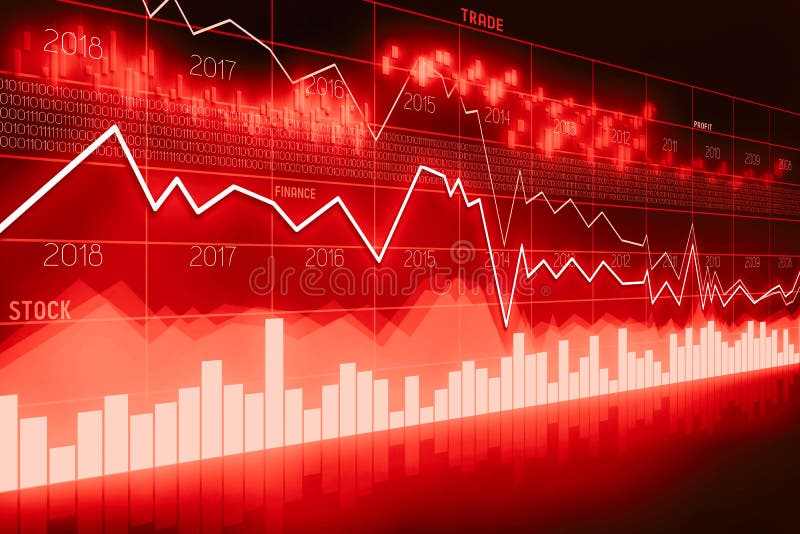 Abstract Red Financial Data Chart Stock Illustration - Illustration of ...