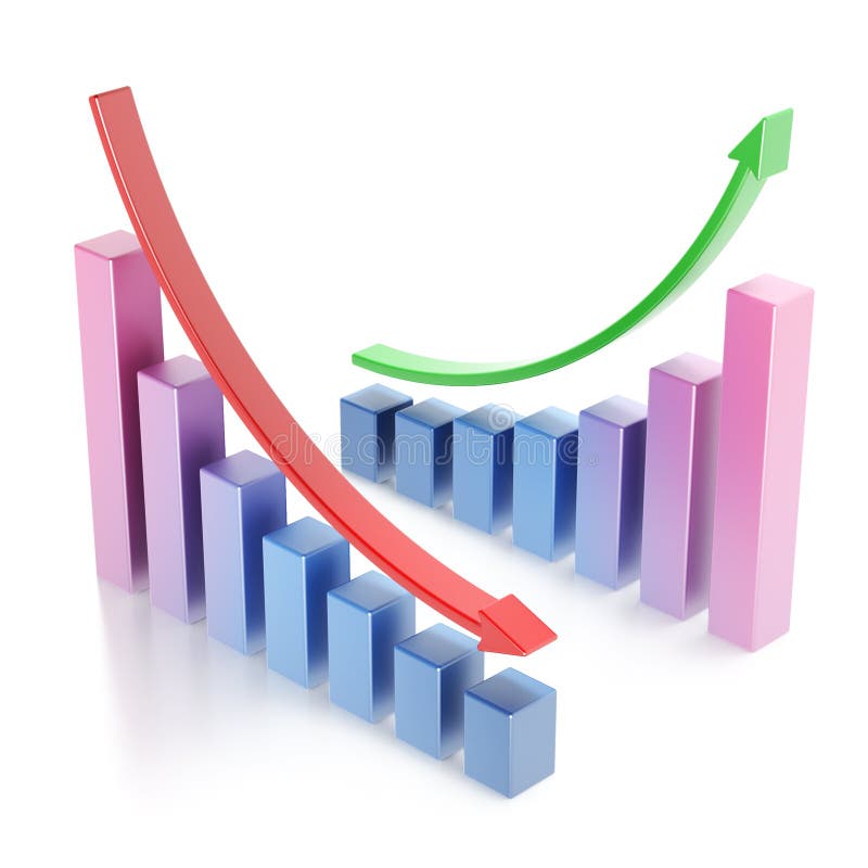 Chart line3d up stock illustration. Illustration of graphs - 96141