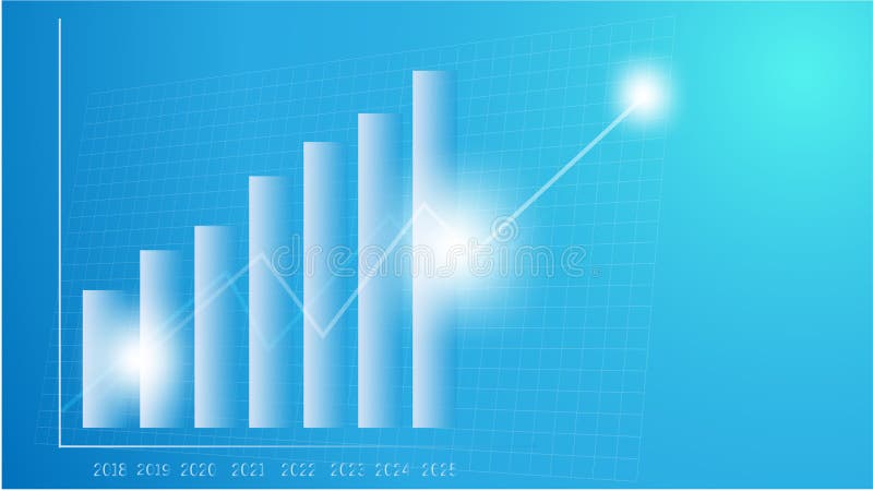 The Business Chart Blue Tone for Background. Stock Illustration ...