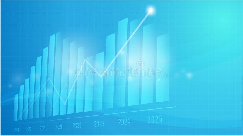 The Business Chart Blue Tone for Background. Stock Vector ...