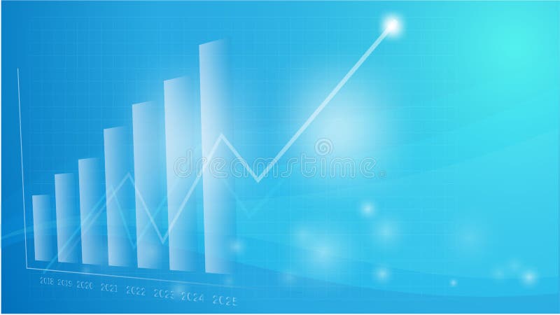 Chart on Blue Background for Business Concept 3d Rendering Stock ...