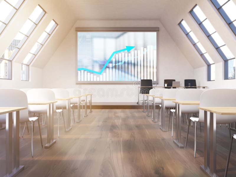 Business Chart in Classroom Stock Illustration - Illustration of arrow ...