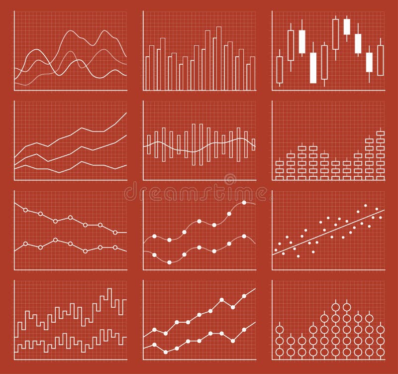 Business Chart Collection. Set of Graphs. Data Visualization. Stock ...