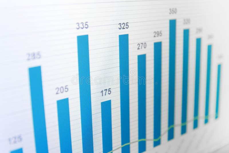 Business Chart Data Diagram on Computer Screen. Stock Photo - Image of ...