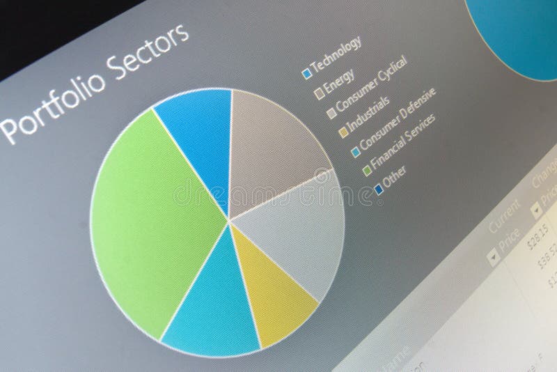 Business Chart Data Diagram on Computer Screen. Stock Photo - Image of ...