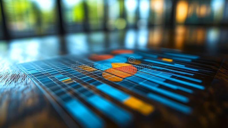 Business Chart Data Visualization on Reflective Surface with Abstract ...