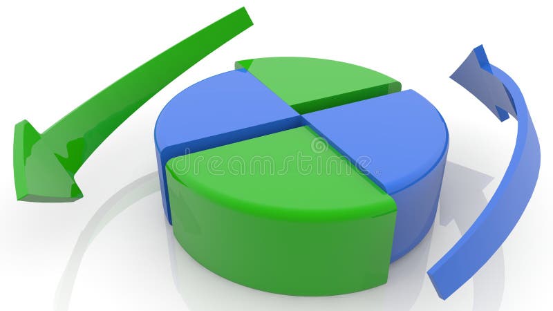 Business Chart, Diagram Concept with Two Arrows Stock Illustration ...