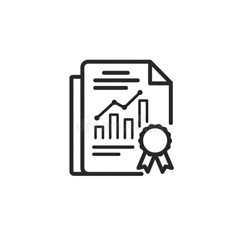 Business Chart Document Icon with Bar Graph and Legal Ribbon Stock ...