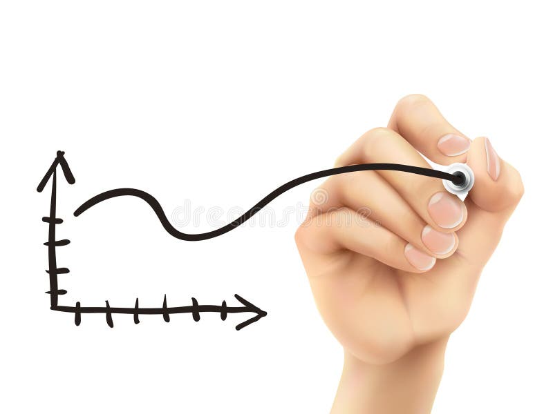 Business Chart Drawn by 3d Hand Stock Vector - Illustration of male ...