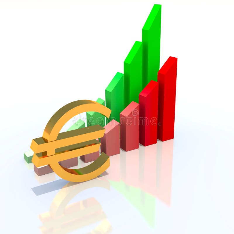 Business Chart and Euro Sign Stock Illustration - Illustration of ...