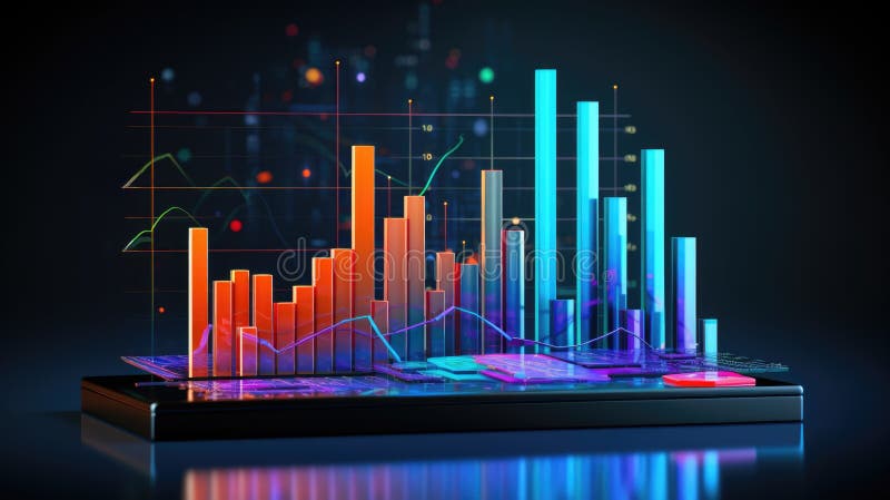 Business Chart Financial Report Graph, Ai Stock Illustration ...