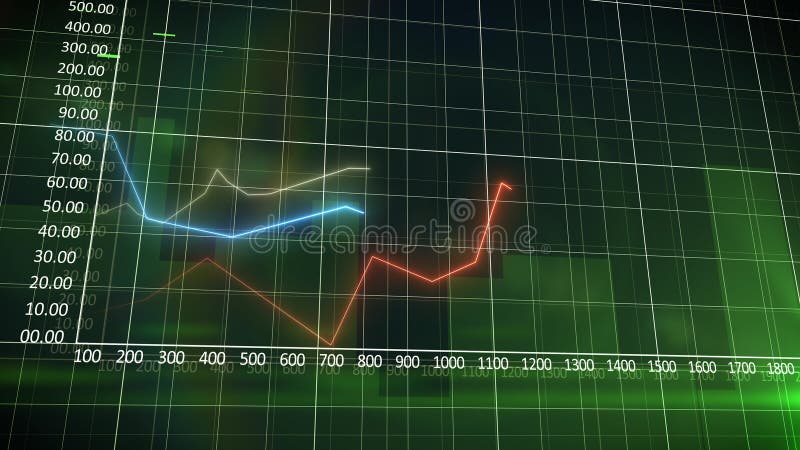Business Chart on a Green Wall Background Stock Illustration ...