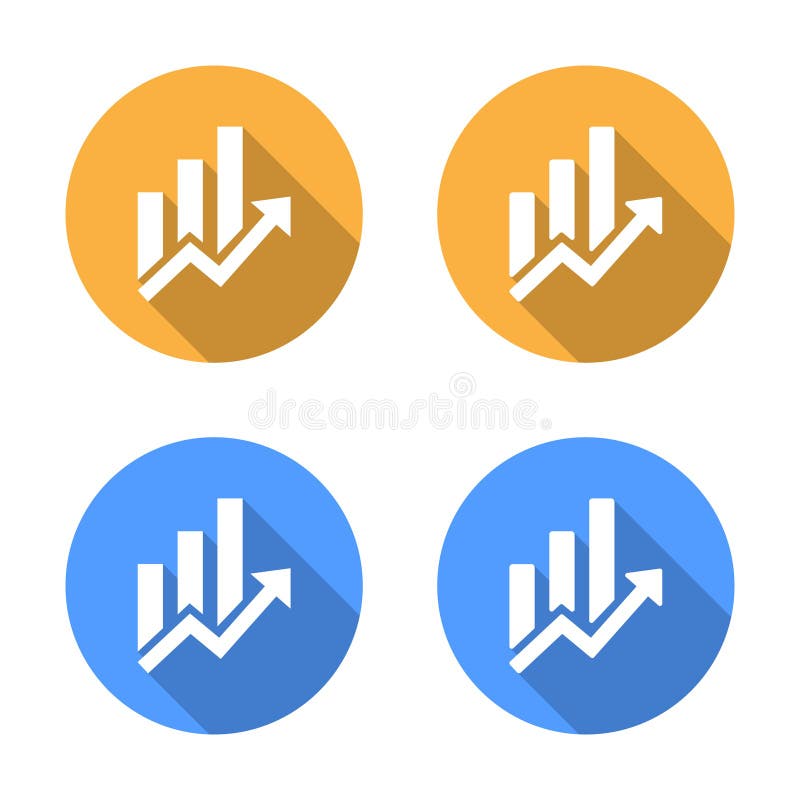 Business Chart Icon with Long Shadow. Financial Graph Concept Stock ...
