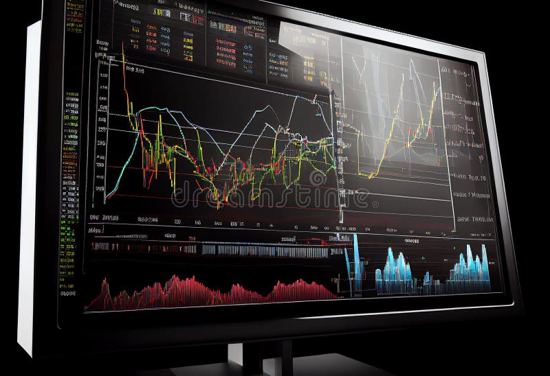 Business Chart on Monitor. AI Generated Stock Illustration ...