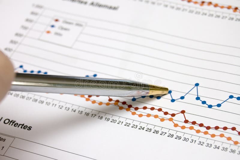 Business chart with penn stock image. Image of measure - 1384597
