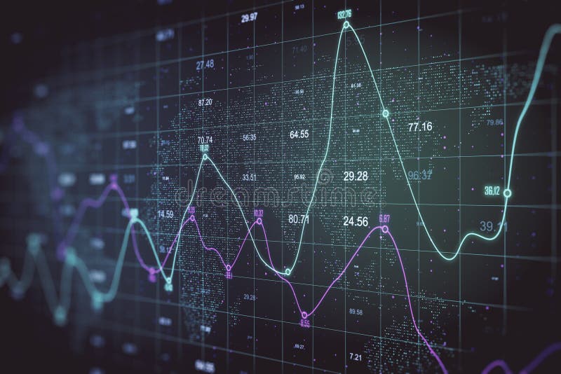 Business chart on screen stock illustration. Illustration of computer ...