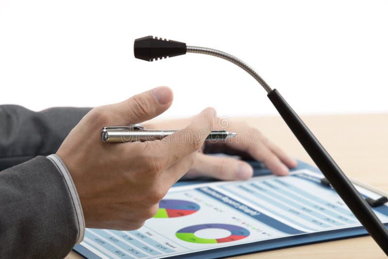 Business Chart Showing Financial with Microphone Stock Image - Image of ...