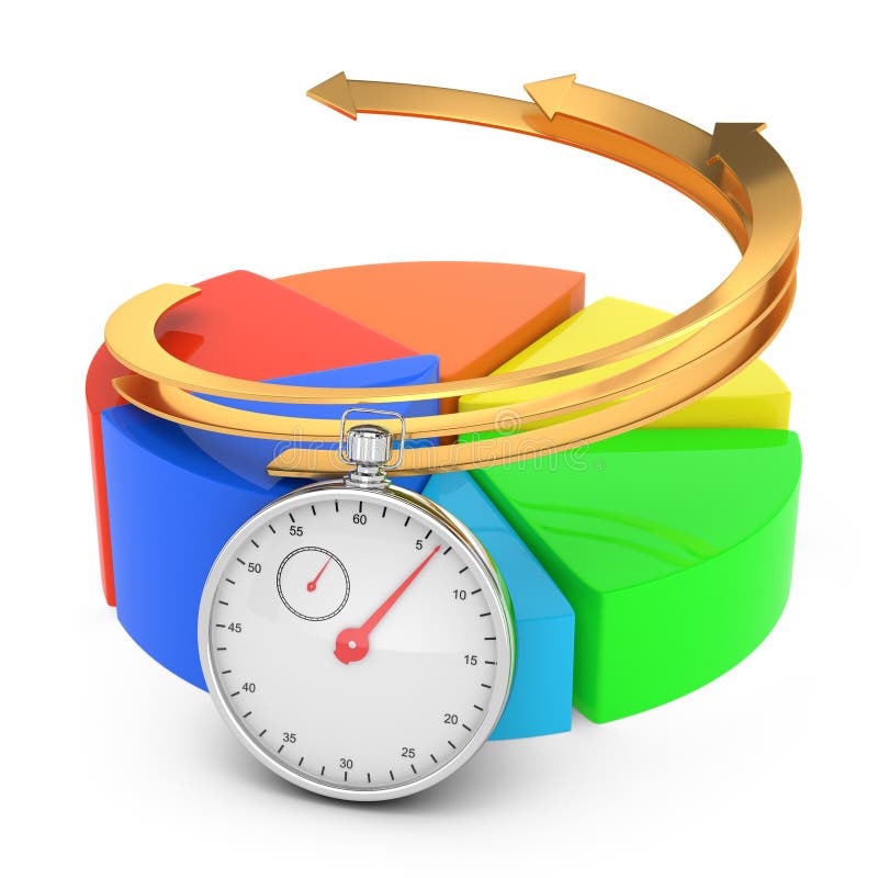 Business Chart and Stopwatch Stock Illustration - Illustration of ...
