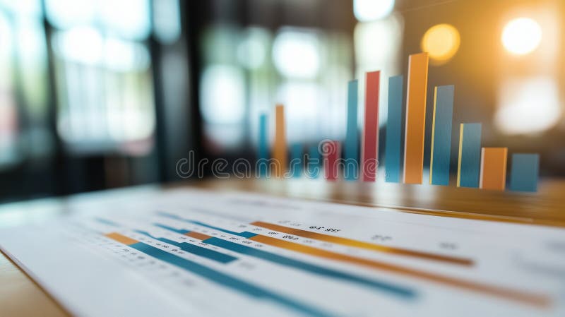 A Business Chart on a Table. Business Analysis of the Data. Customer ...