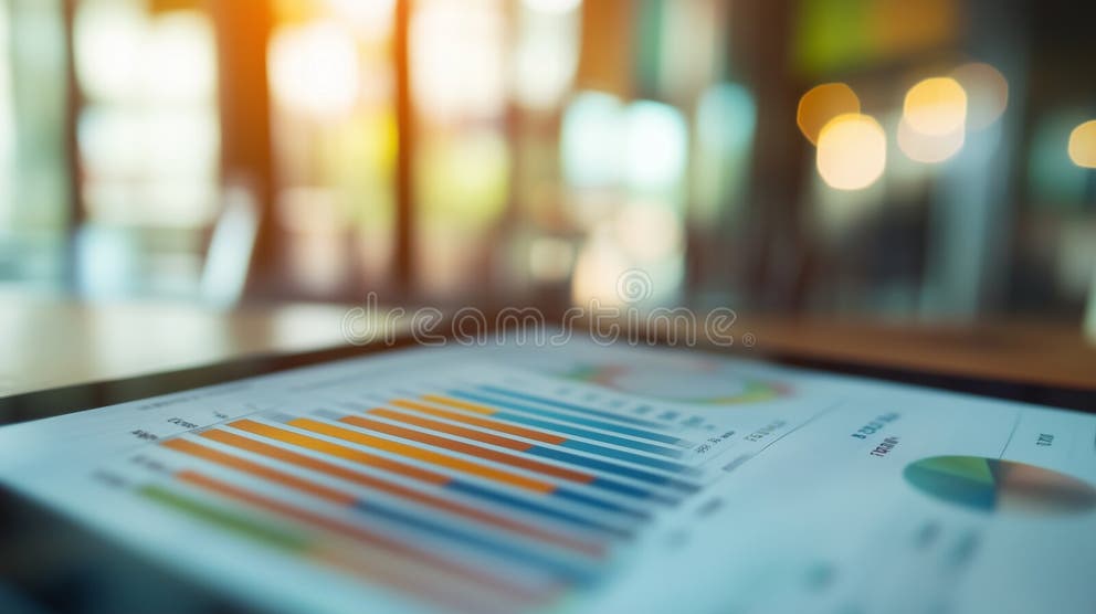 A Business Chart on a Table. Business Analysis of the Data. Customer ...