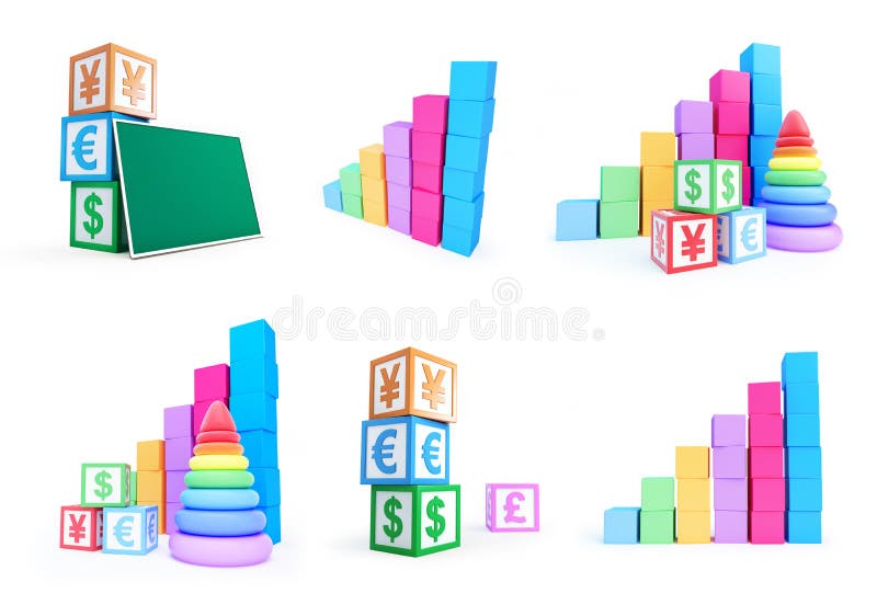 Business Chart with Toys Set Stock Illustration - Illustration of ...