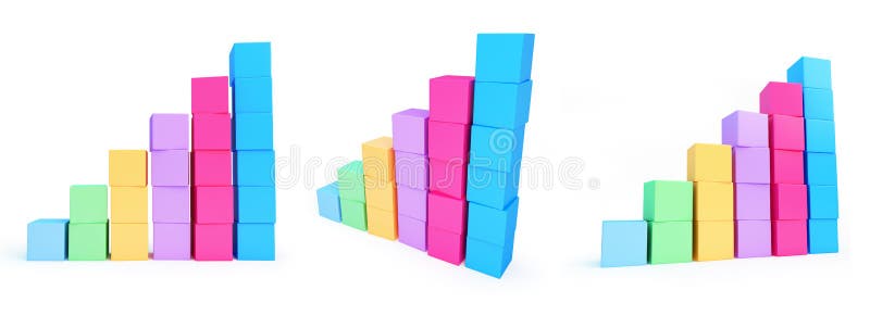 Business Chart with Toys Set Isolated on White Background Stock ...