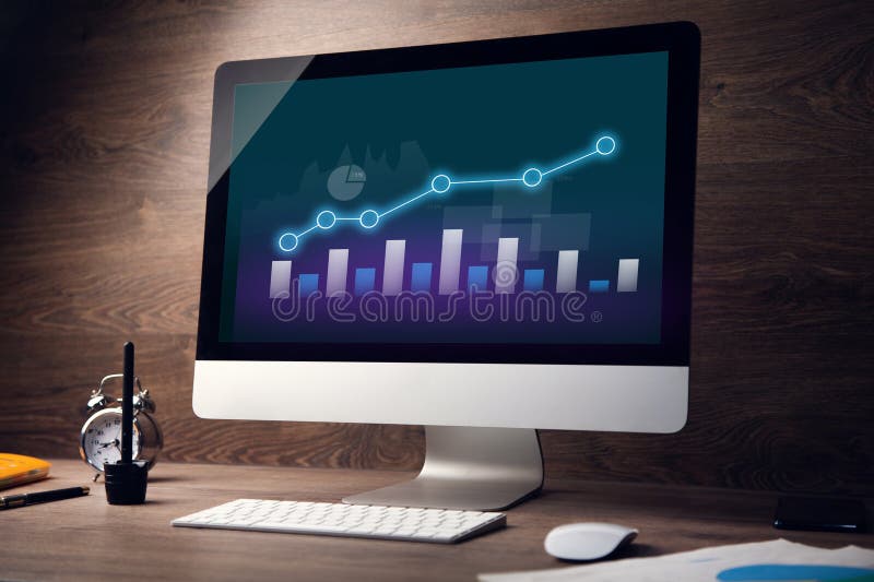 Business Chart Visual Graphics Report Concept Stock Image - Image of ...