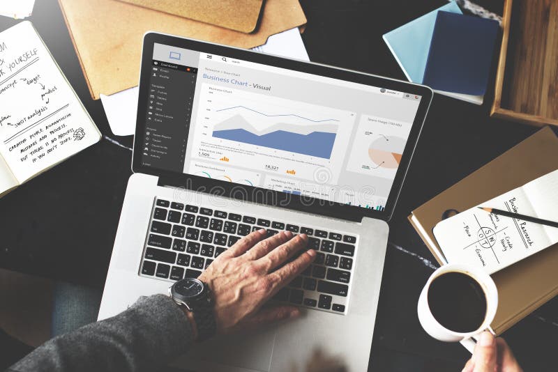 Business Chart Working Laptop Analysis Internet Concept Stock Photo ...