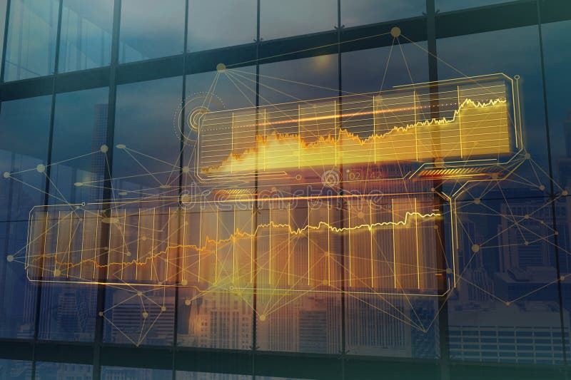 Business Charts. Abstract Gold Elements Business Bitmap Illustration ...