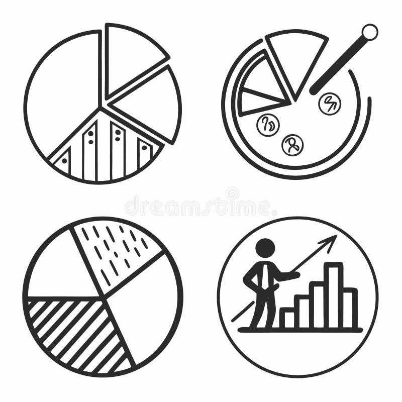 Business Charts Graphs Data Analysis Icons Stock Vector - Illustration ...