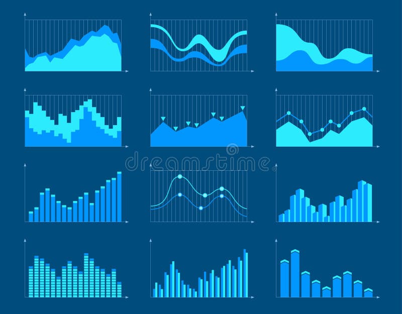 Business Charts and Graphs Infographic Elements Vector Illustration ...