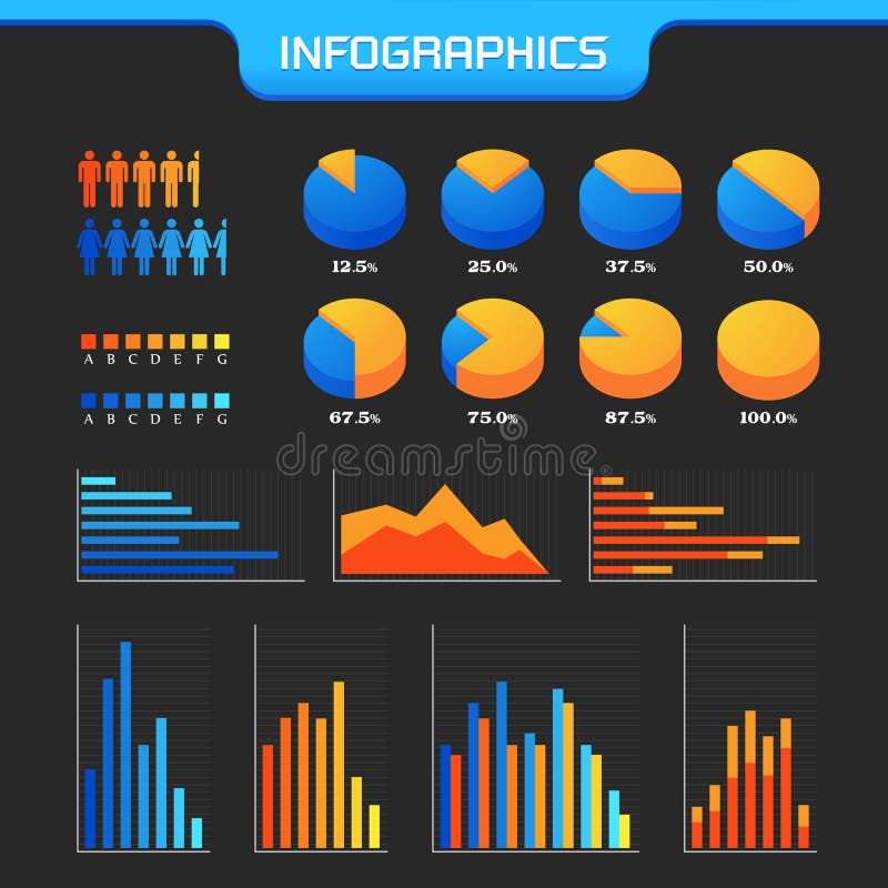Business charts info graph stock vector. Illustration of report - 26801372