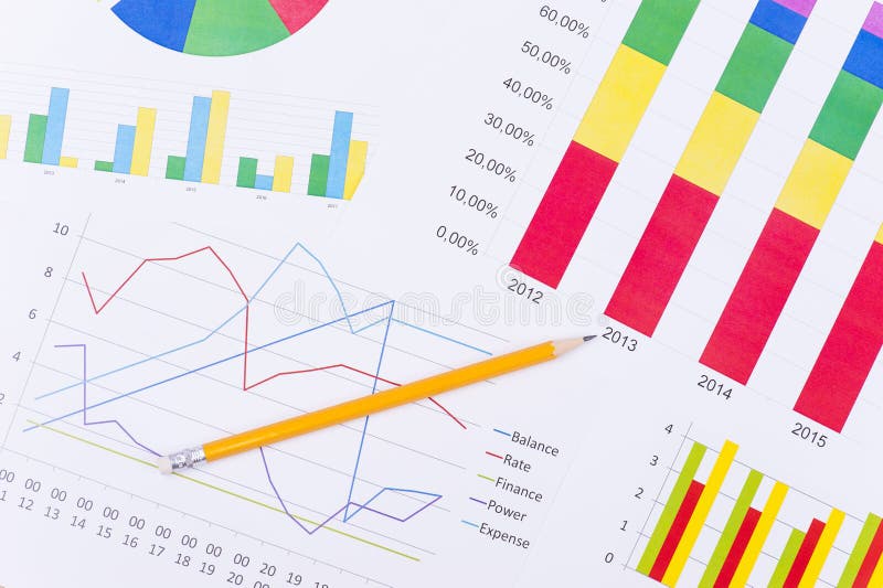 Business Charts and Numbers Stock Image - Image of account, looking ...